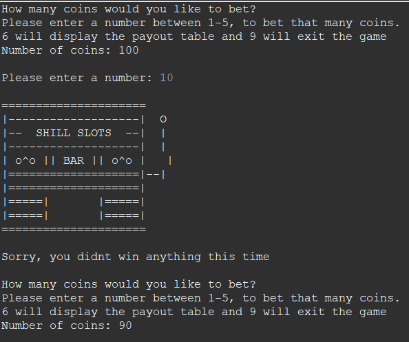 ASCII Slots | Sean Umeda | Professional Portfolio
